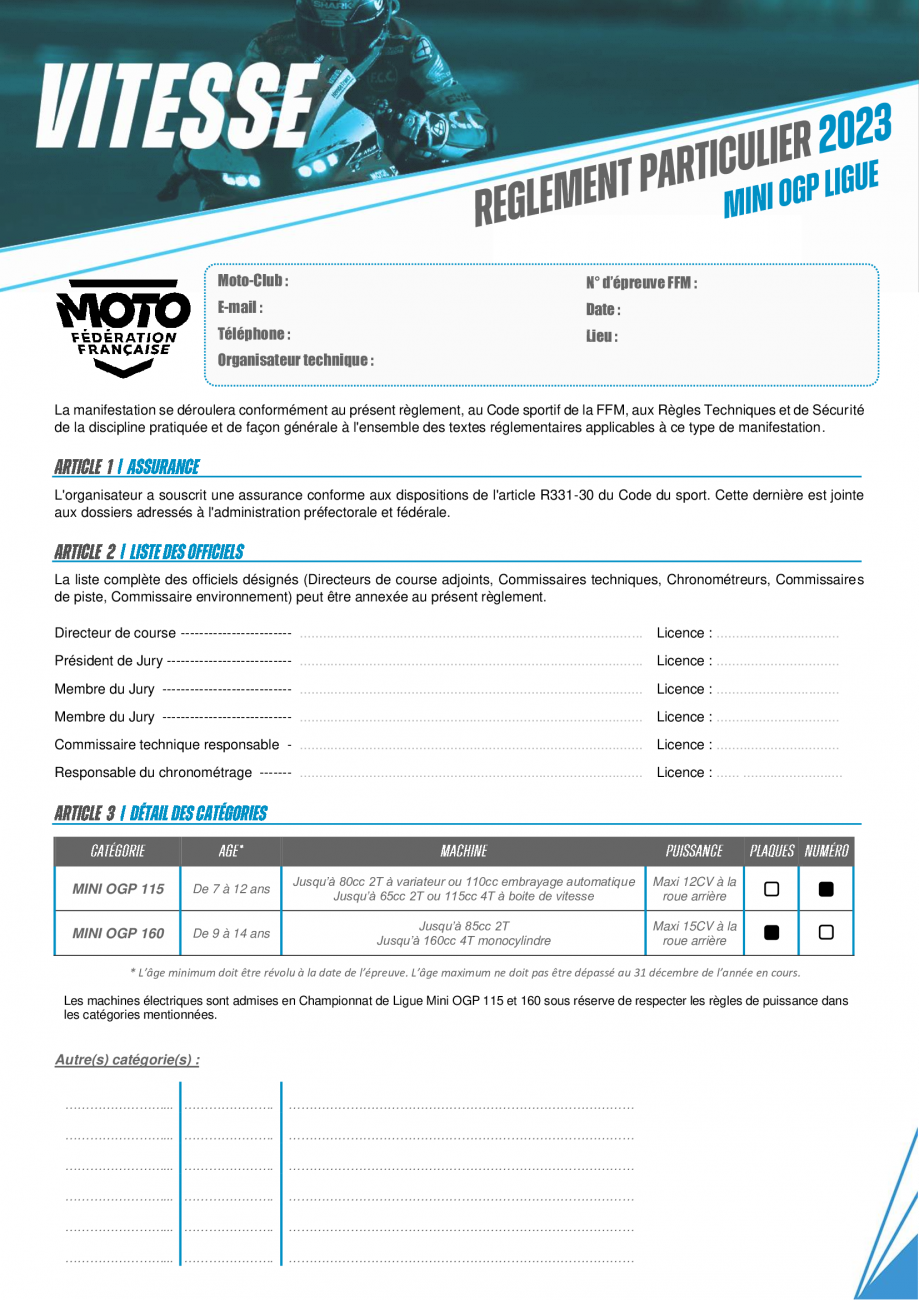 RP FFM - Mini OGP Ligue | FFMoto
